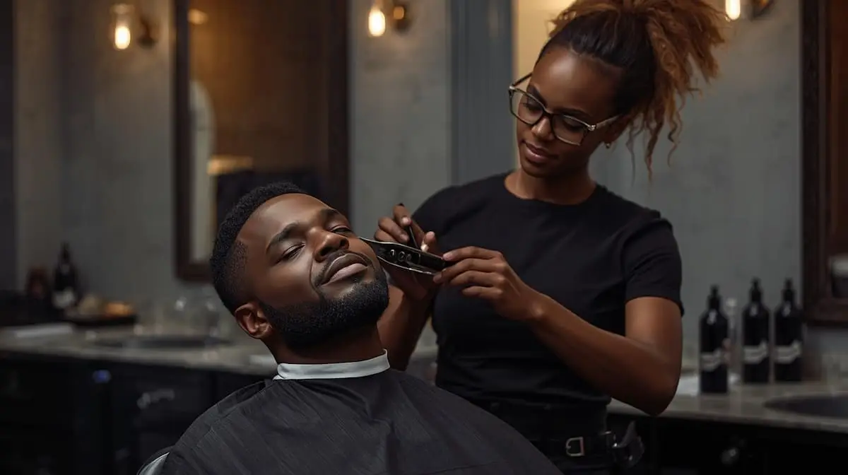 Haircut by Female Barbers at Mans Chamber